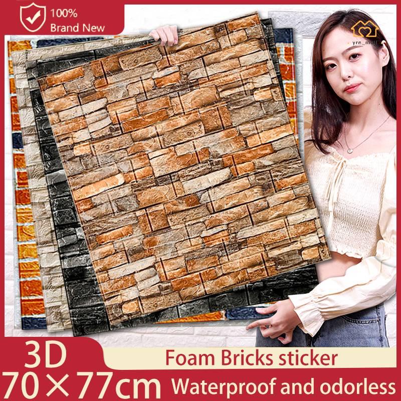 Retro Style Wallpaper 70×77cm 3D Brick Wall Stickers Wallpaper DIY ...