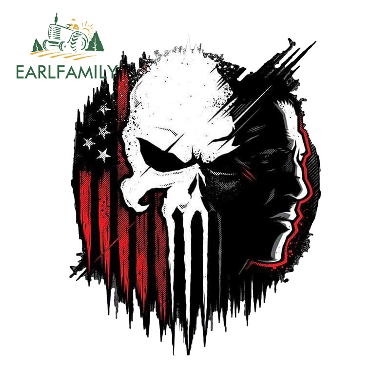 EARLFAMILY 13cm X 10.2cm Punisher Car Stickers Waterproof Windshield ...
