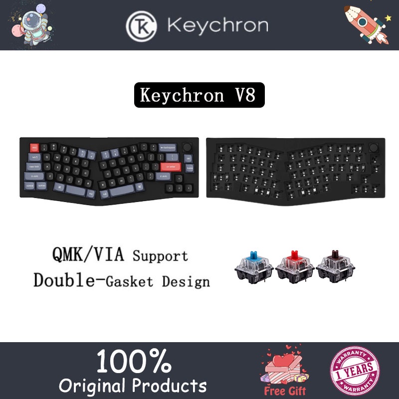 Keychron V8 QMK/VIA Wired 65% Alice Custom Mechanical Keyboard | Shopee ...