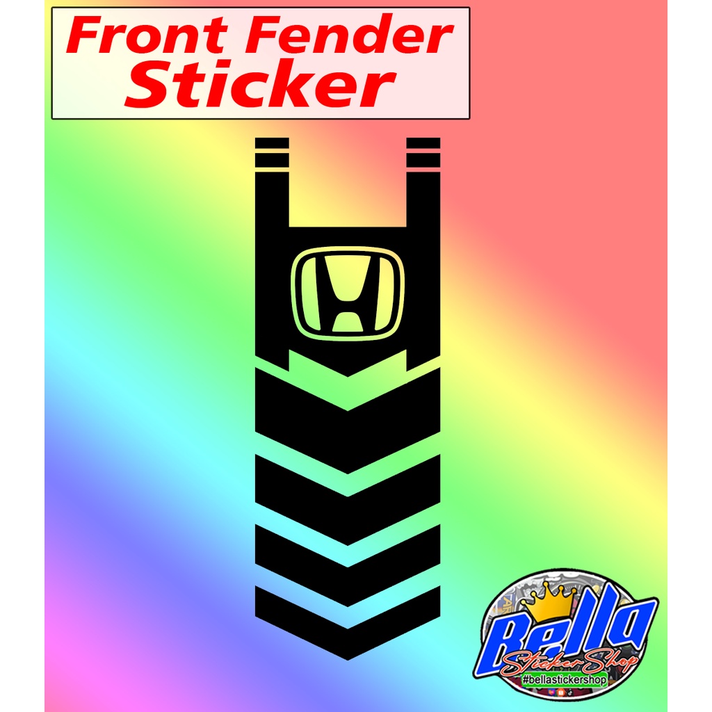 FRONT FENDER STICKER, Cutout Vinyl Sticker Water Proof, never fade ...