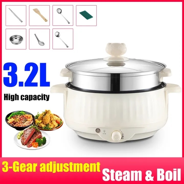 3.2L Rice Cooker With Steamer Non-Stick Multi-Function Electric Pot ...