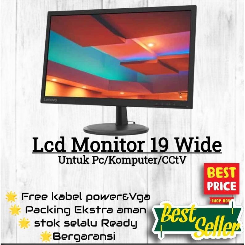 Lcd, 19 inch wide PC Desktop / Cctv Computer Led Monitor Smooth second ...