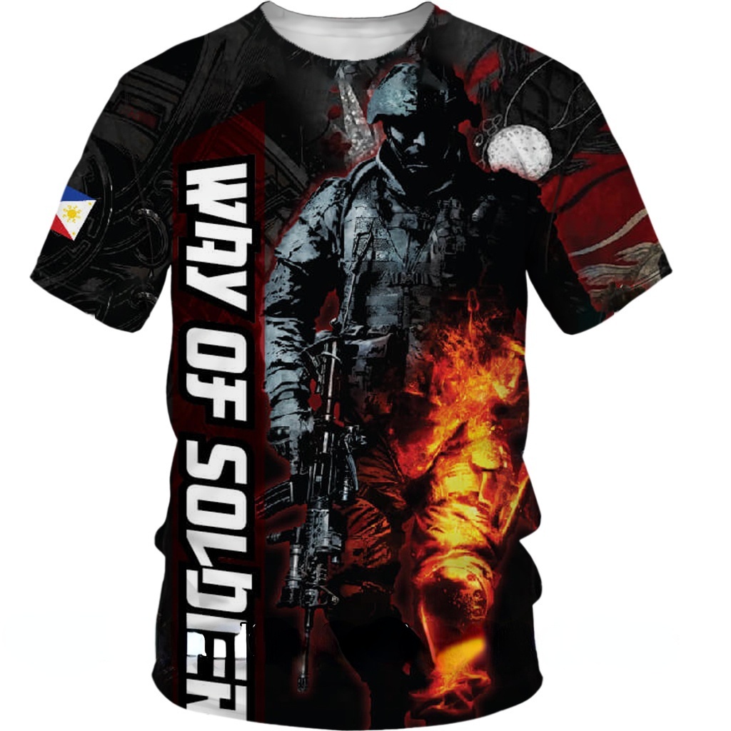 ARMY OF TACTICAL T-SHIRT MAN Full Sublimation 3D Print T-Shirt Summer ...