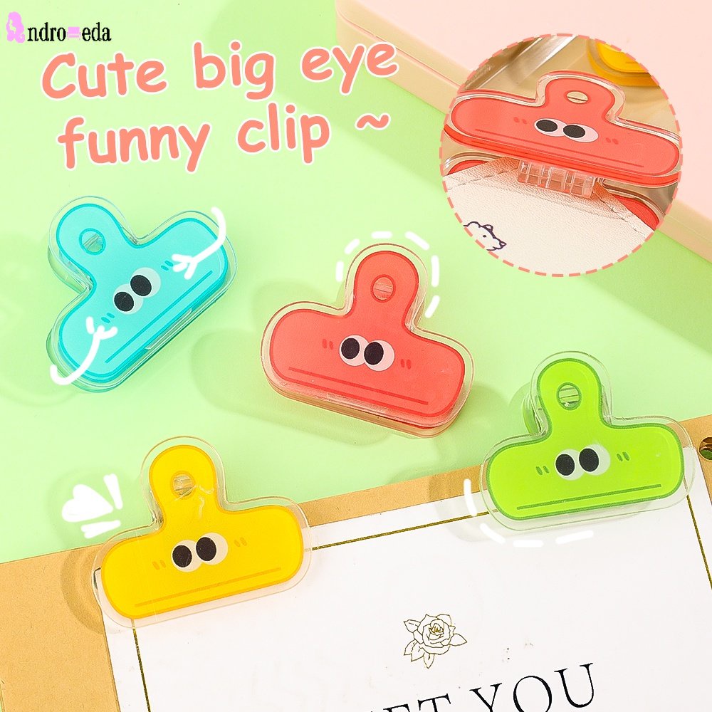 Cartoon Memo Acrylic Binder Clip Small Eyes Cute Paper File Clips ...