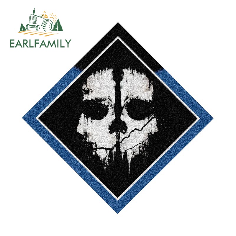 EARLFAMILY 13cm X 13.0cm Cod Ghost Logo Car Stickers Refrigerator ...