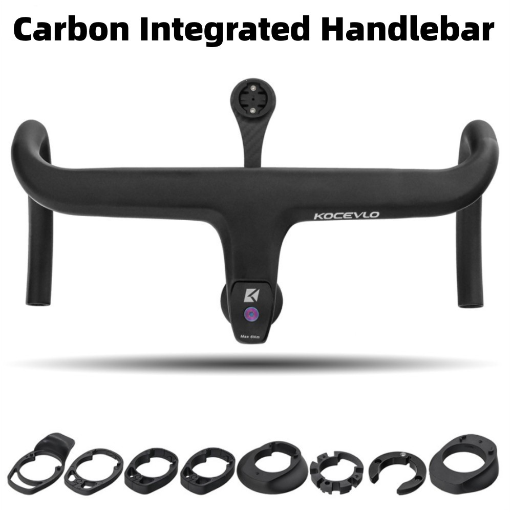 Kocevlo Road Bike Carbon Handlebar Integrated Route Aero Bicycle Steering Wheel Drop Handle Bar ...