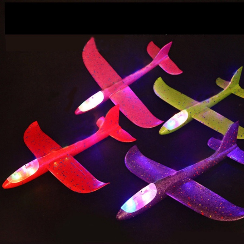 48cm LED Kids Toys Hand Throw Flying Glider Plane Foam Aeroplane Model ...