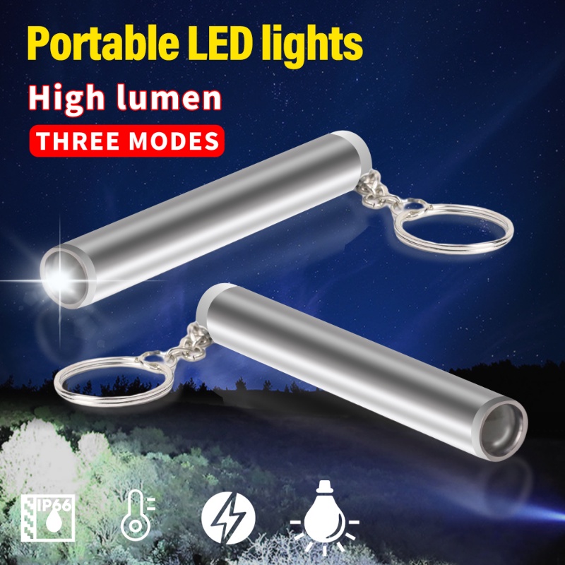 Stainless Steel LED Flashlight Work Light / Portable Keychain Lights ...