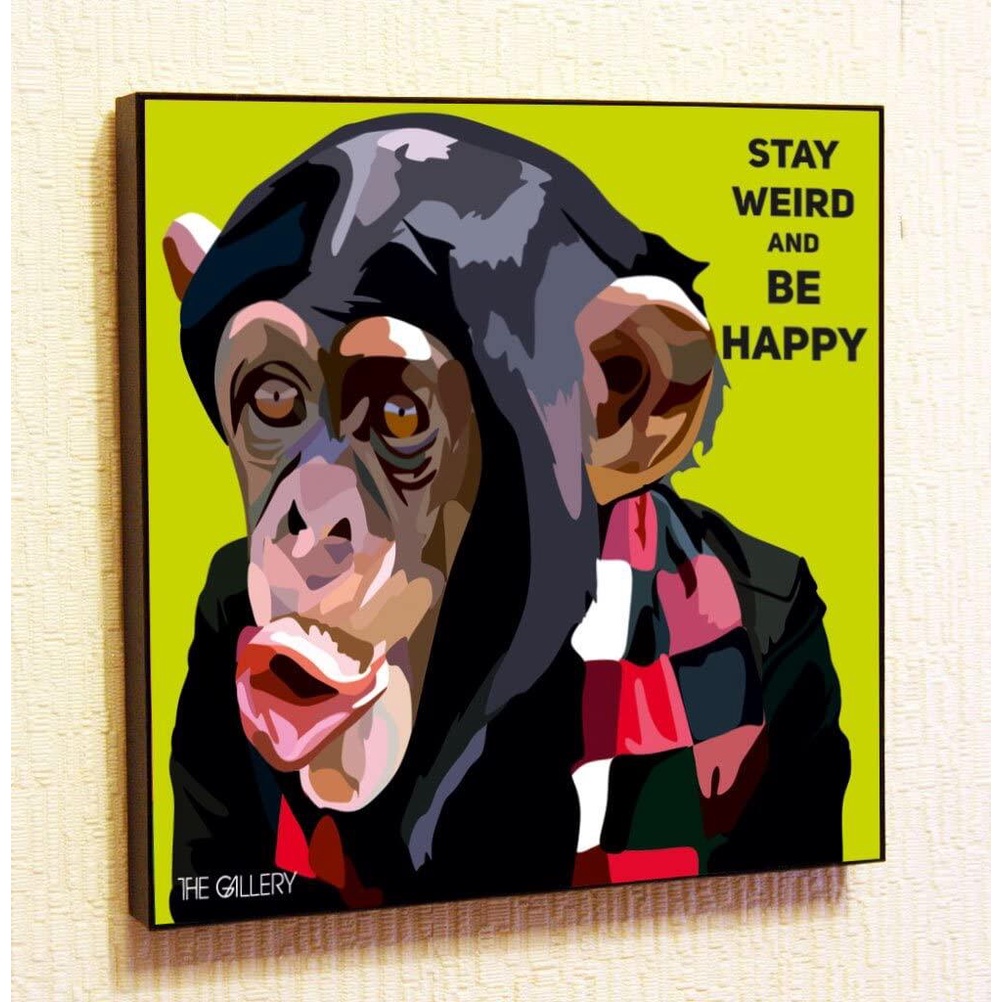 Monkey Motivational Quotes Wall Decals Pop Art Gifts Portrait Framed ...
