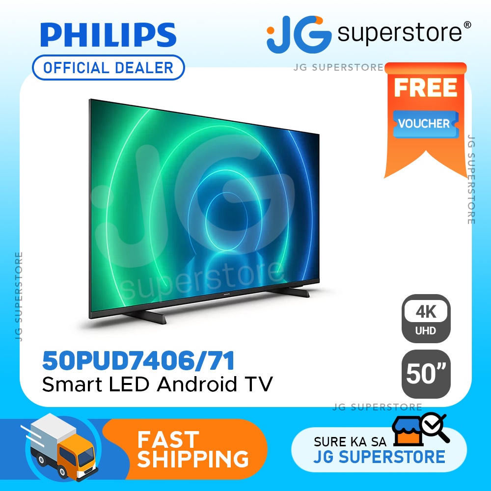 Philips 50" 4K UHD Smart LED TV Android TV, HDR10, Wi-Fi, Dolby/DTS HD ...