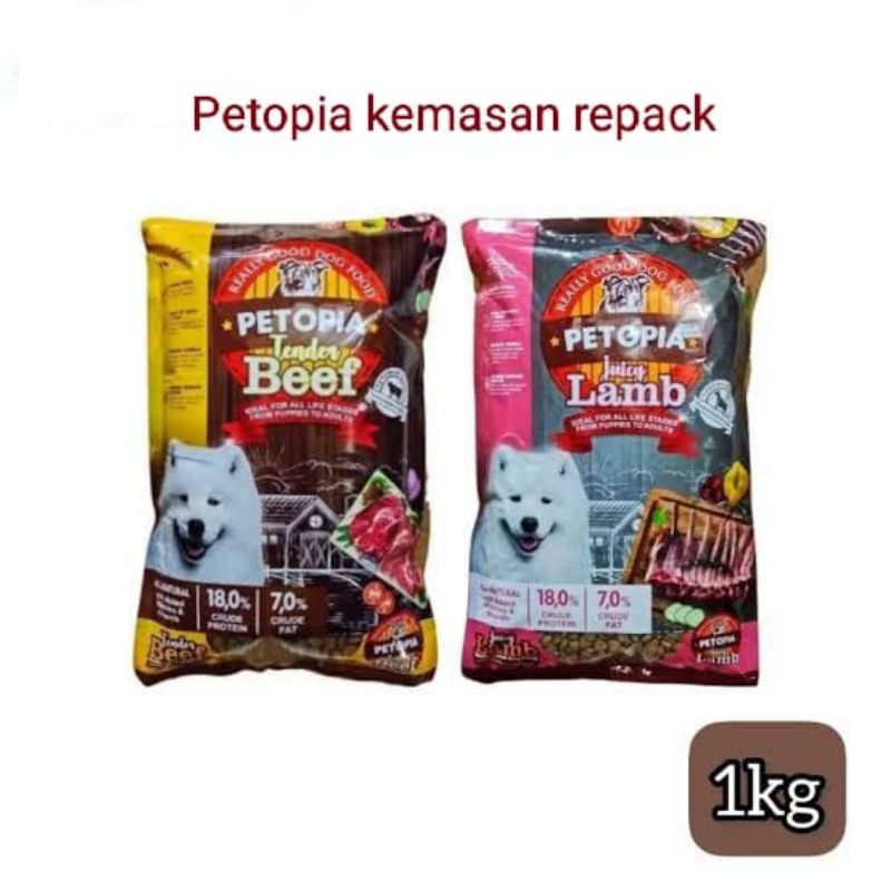 Dog food/dog food dry petopia lamb / beef repack 1kg | Shopee Philippines