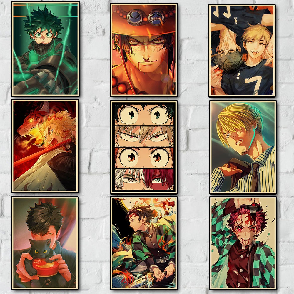 Anime And Manga Retro Poster Children's Room Decorative Painting Wall ...