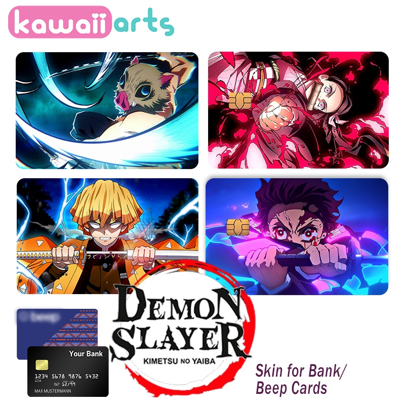 DEMON SLAYER - CARD SKIN STICKERS ( ATM / BANK / BEEP / LOYALTY ...
