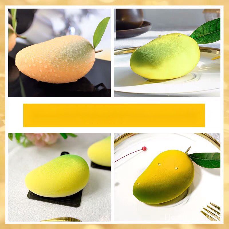 10 even mango-shaped silicone mousse mold baking diy semi-stereo ice ...