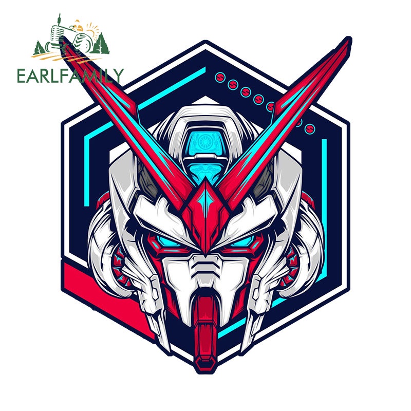 EARLFAMILY 13cm x 11.3cm Car Sticker for Gundam Head Vinyl Car Wrap ...