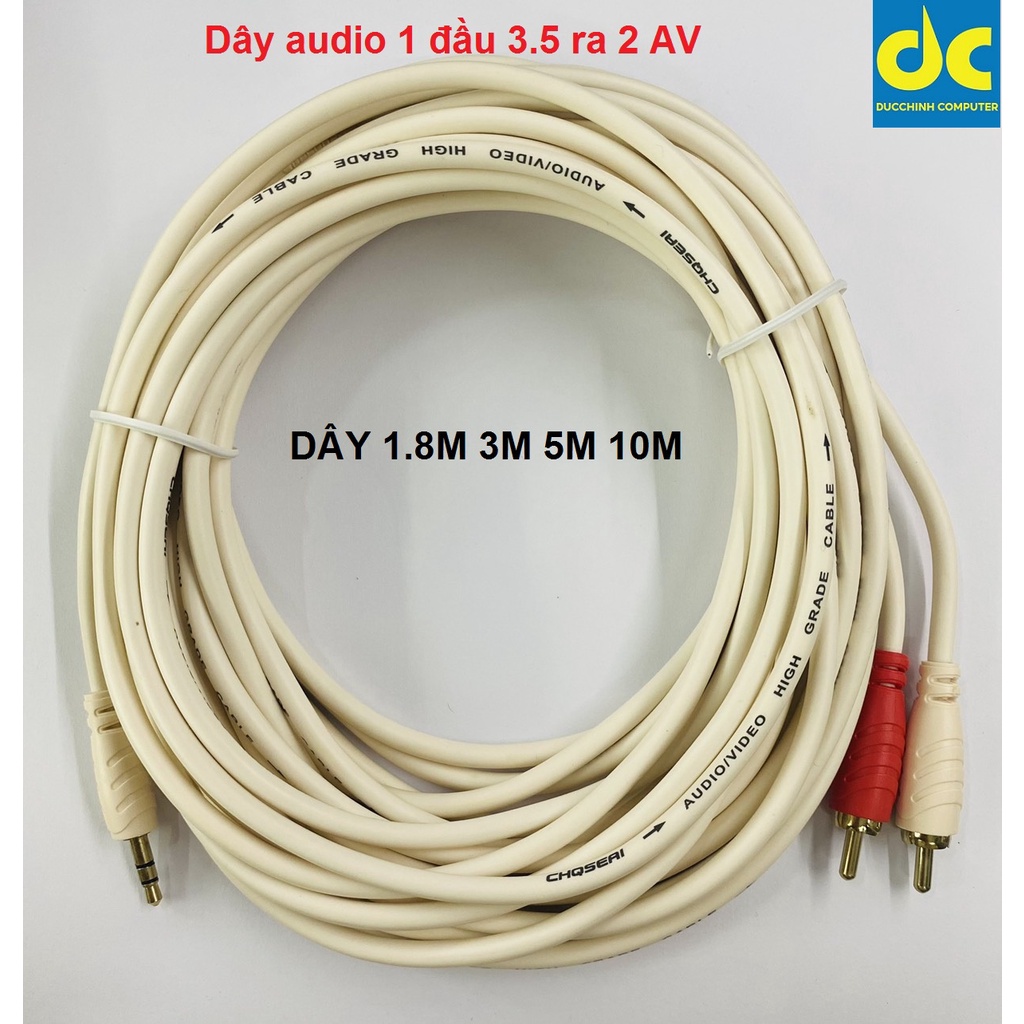 1-way 3.5 to 2 AV speaker cable length 1.8m 3m 5m 10m 15m used to ...