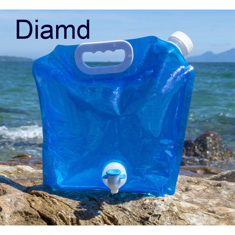 Diamd 5L/10L PVC Portable Outdoor Foldable Collapsible Drinking Water Bag Water Carrier ...