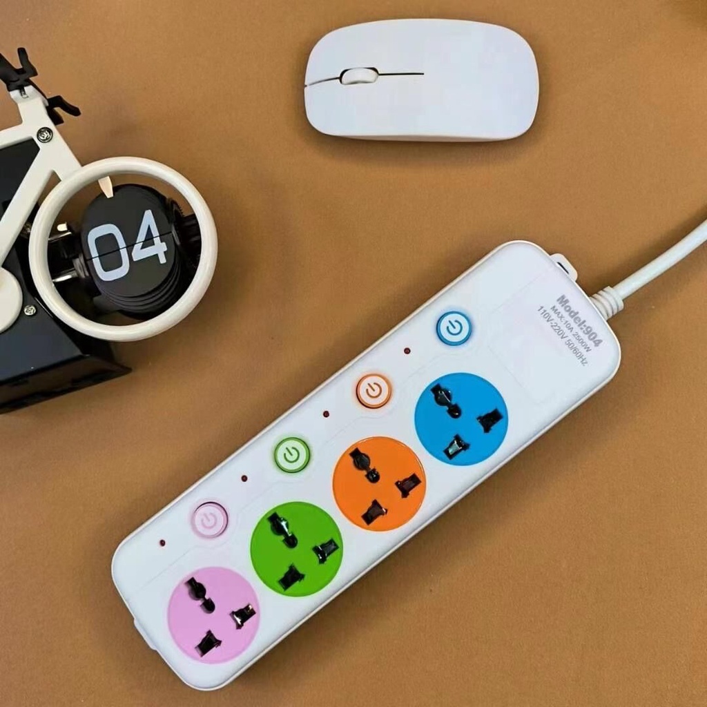 European Plug 4 Gang Electric Power Board Strip Extension Cord Socket ...