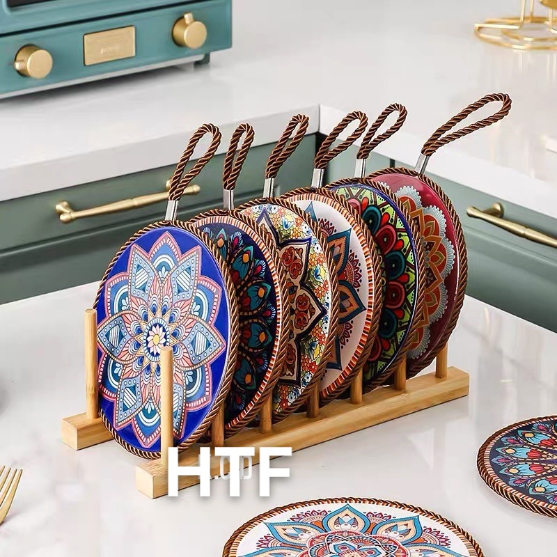 Bohemian Ceramic -Resistant Round mat Cup mat Table pad placemata ...