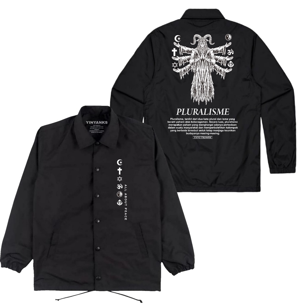 HITAM Yinyangs Official Coach Jacket Pluralism Black ALL ABOUT | Shopee ...