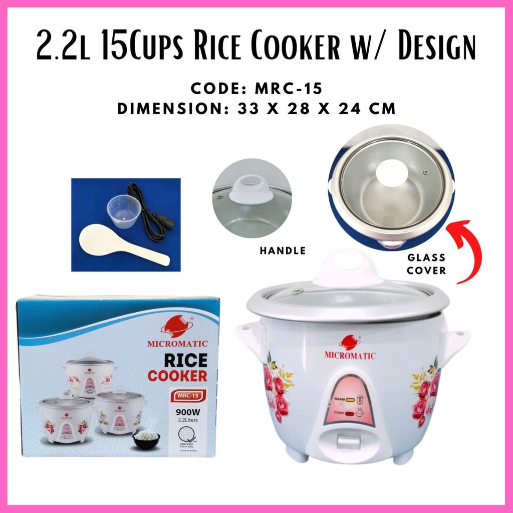 Micromatic MRC -15 2.2L Rice Cooker (15 Cups of Rice) | Shopee Philippines