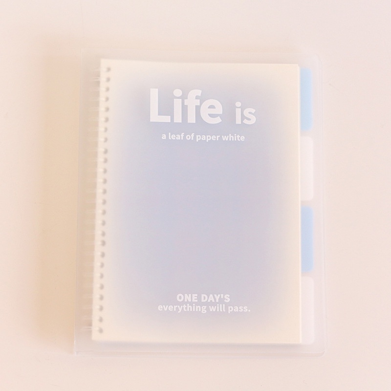 Life is Dreamy Frosted Clear binder with loose leaf and divider 20/26 ...