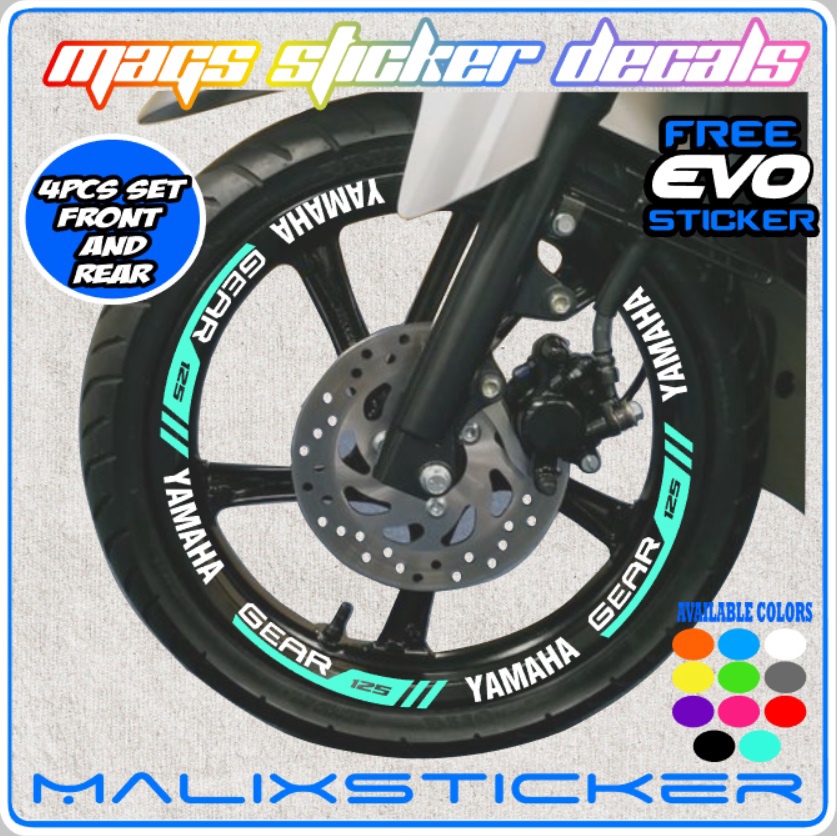 Reflectorize Yamaha Mio Gear 125 mags sticker set front and rear /free ...