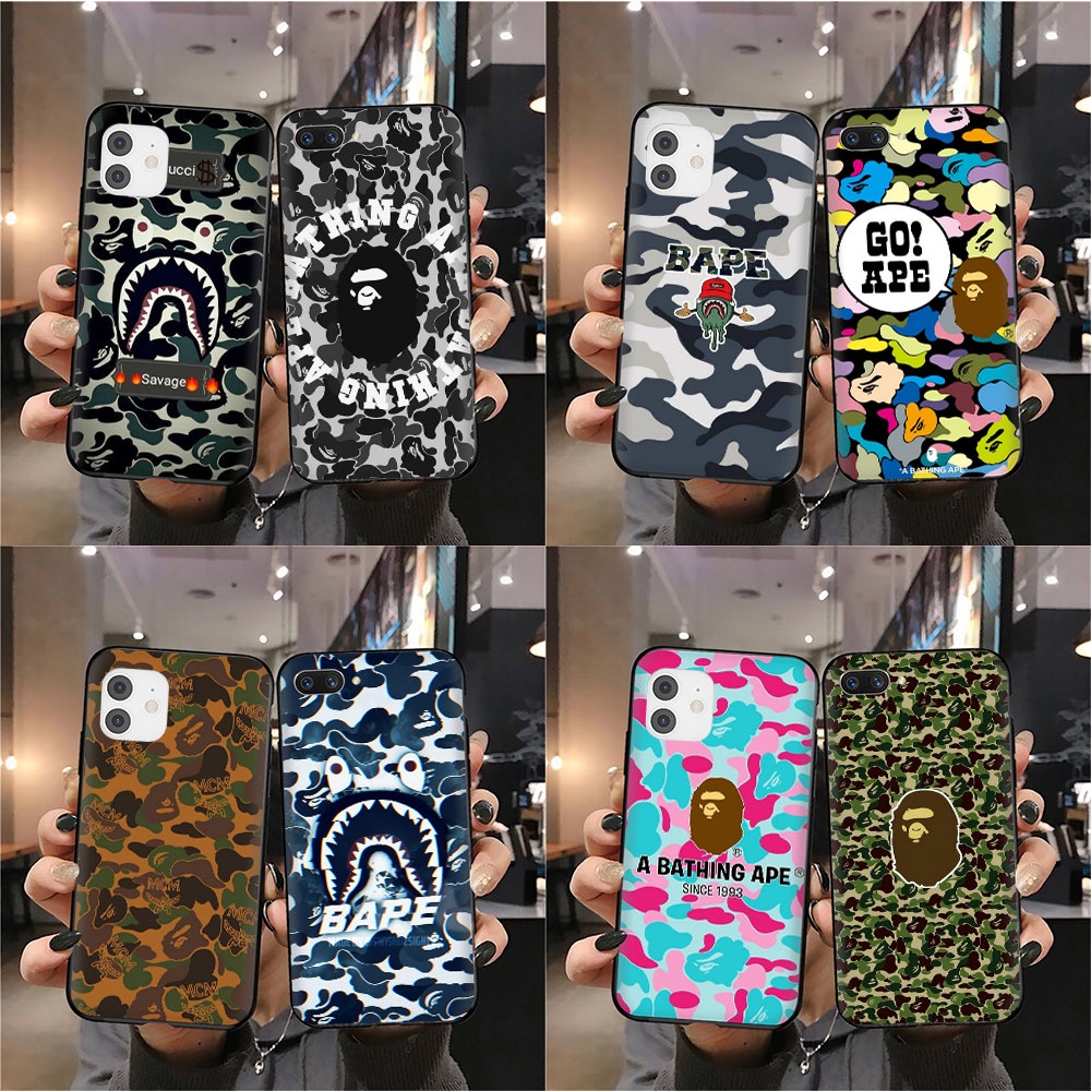 Phone Case iPhone 5 5S SE 2020 6 6S 7 8 Plus 1VVW Bape Camo Soft ...