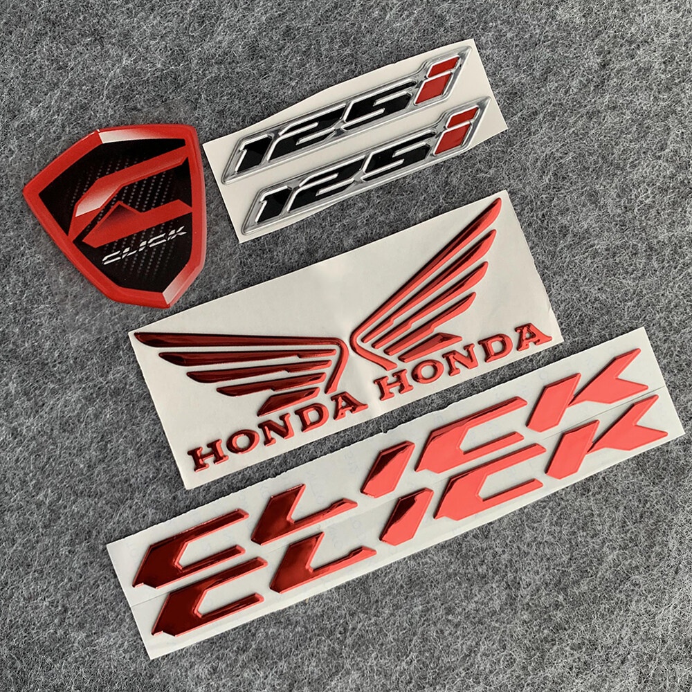 7 PCS/SET 3D Honda Click Emboss Letter Hard Emblem Badge Decal Tank ...
