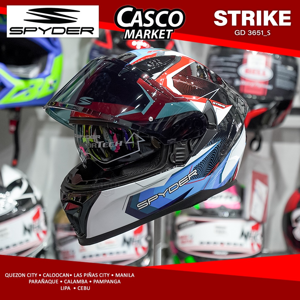 SPYDER STRIKE GD FULL FACE DUAL VISOR MOTORCYCLE HELMET (with extra ...