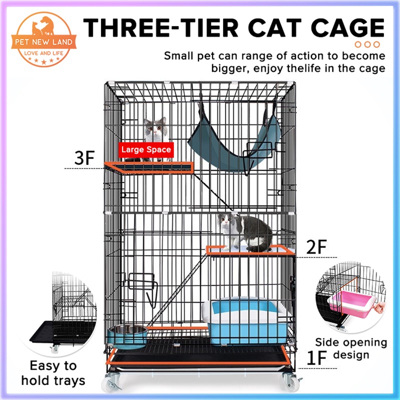 Cat cage 3 layer Foldable Easy Assemble cage for cat 2/3 layer sturdy ...