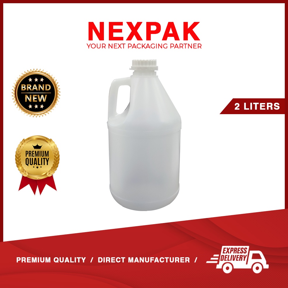 2L HDPE Half Gallon Round Empty Container Food Grade with Tamper Proof ...