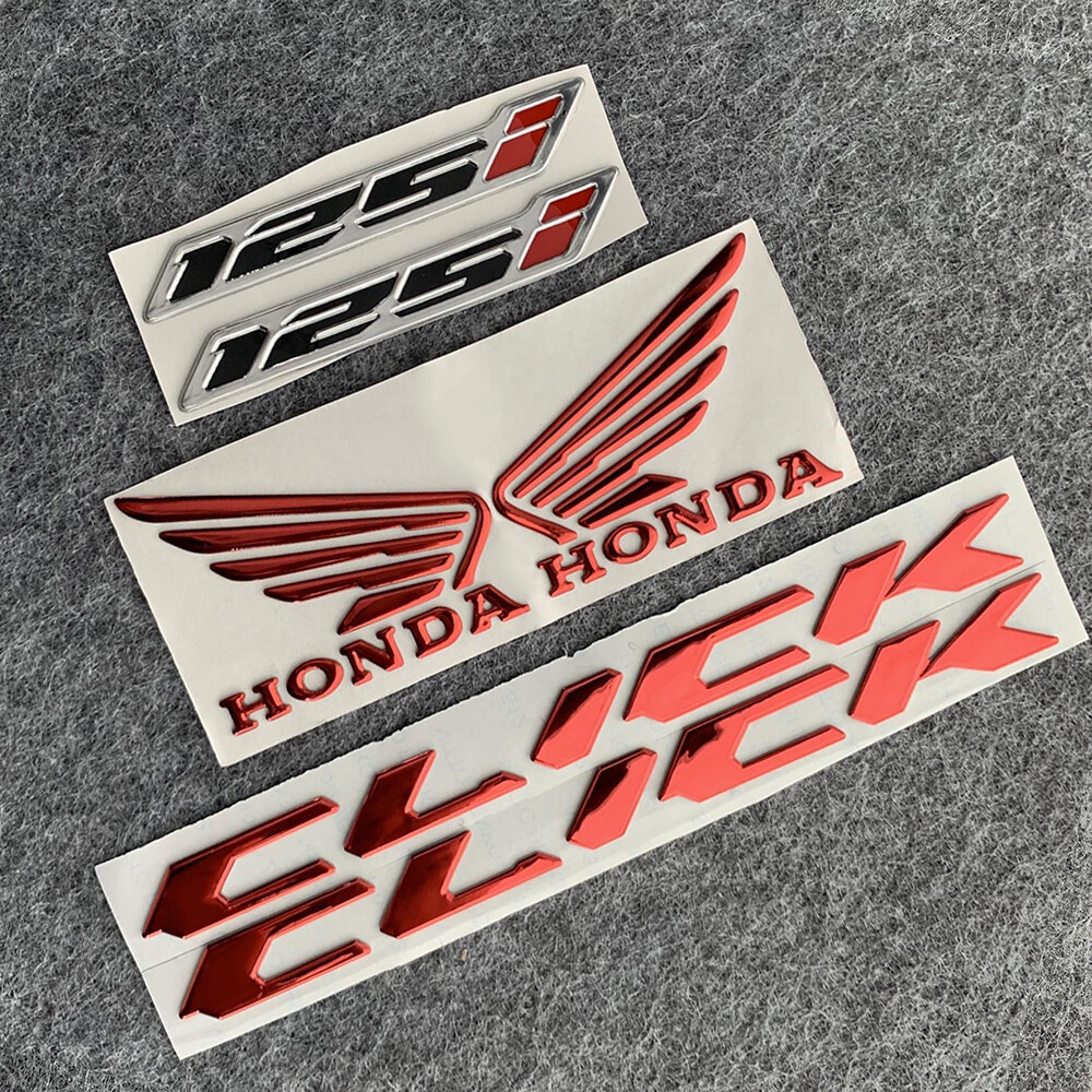 6 PCS/SET Multi-Colors 3D Soft Glue Honda Click or 125i or 150i Emboss ...