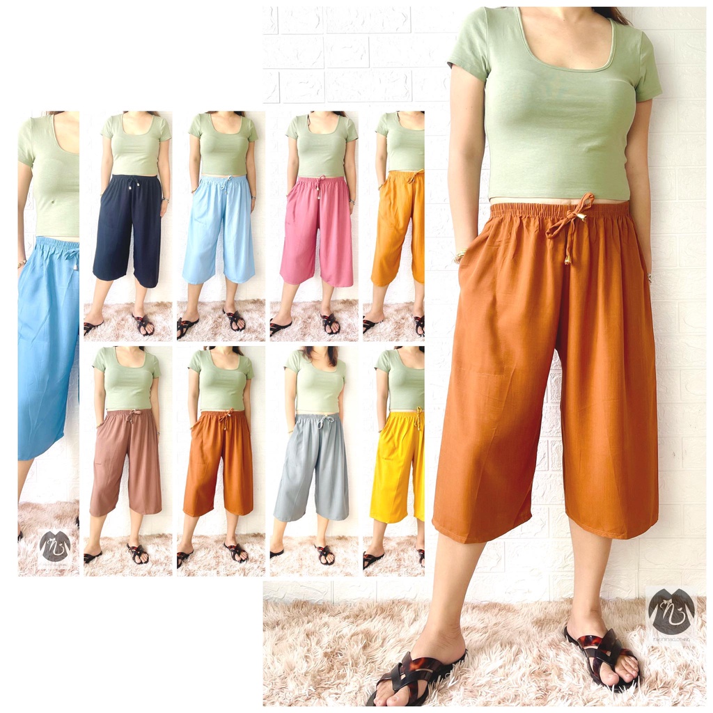 Challis Boho Tokong Square Pants With Pocket For Ladies | Shopee ...