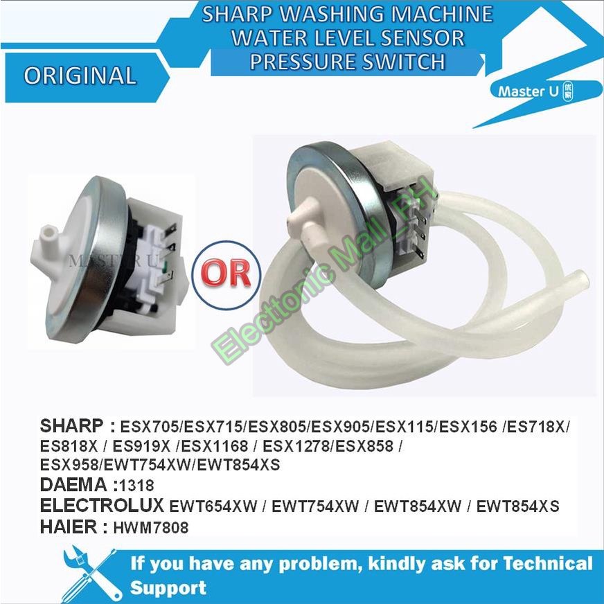 ORIGINAL SHARP WASHING MACHINE WATER LEVEL SENSOR / WATER LEVEL PRESSURE SWITCH | Shopee Philippines