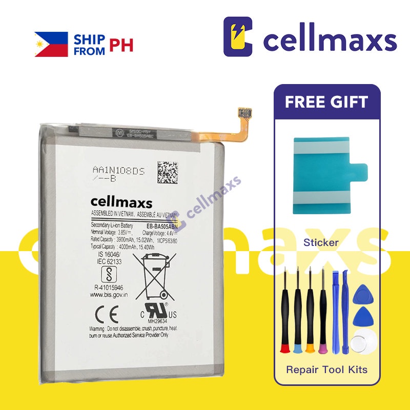 Cellmaxs For SAMSUNG A20 A30 A30S A50 A50S M10S EB-BA505ABU Battery ...