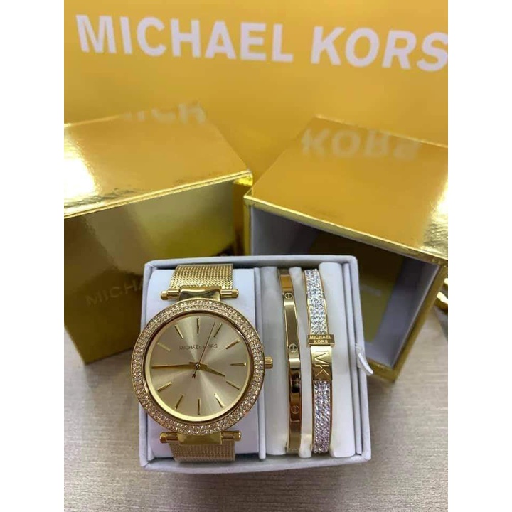 MK watch MK Gold Darcy Mesh watch set with bangles #authentic quality ...