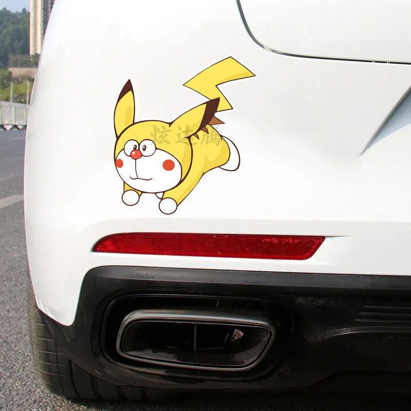 Doraemon Car Sticker Pikachu Blue Fatty Cartoon Rear Glass Electric ...