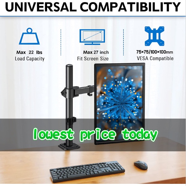 Single Monitor Mount Stand Suitable for 14-27 inch Monitors Height ...