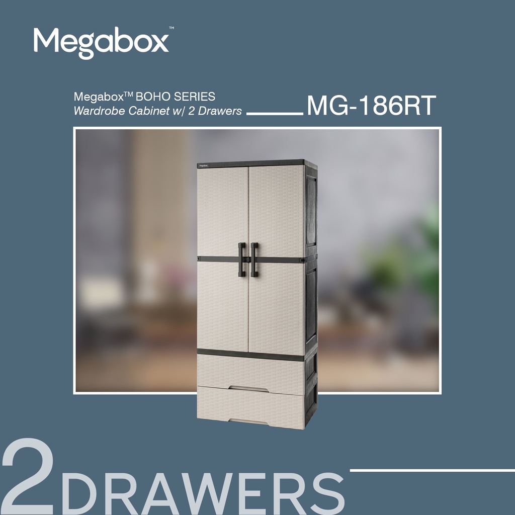 Megabox MG 186 Wardrobe Cabinet RT With 2 Drawers | Shopee Philippines