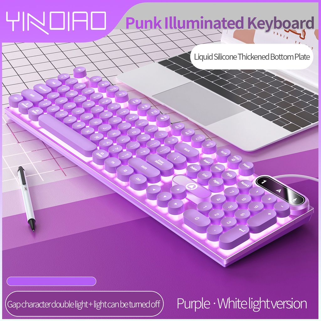 Gaming Keyboard Mechanical Feel Two-color Chocolate Keycap Color ...