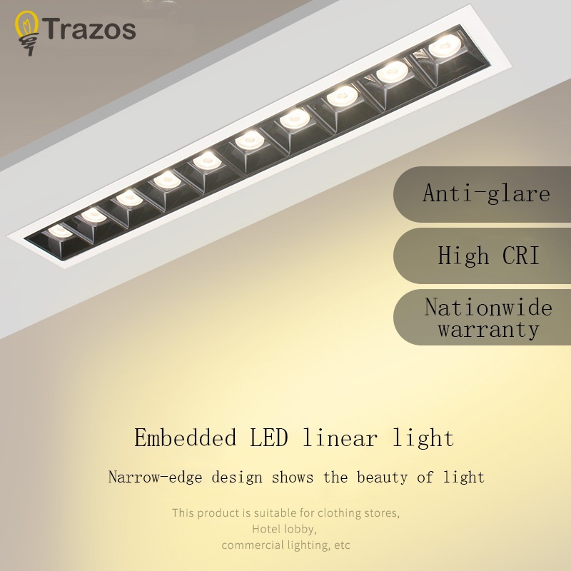 Trazos Led Ceiling Lights Line Spotlight Recessed Rectangle Grille Lamp ...
