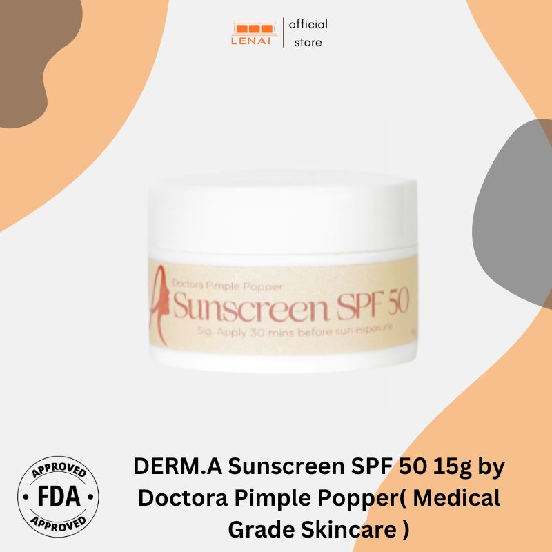 DERM.A Sunscreen SPF 50 15g by Doctora Pimple Popper( Medical Grade ...