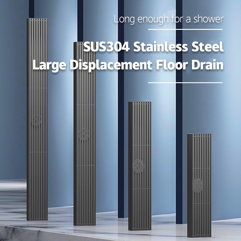 【COD】304 Stainless Steel Thickened Grey Long Floor Drain Large ...