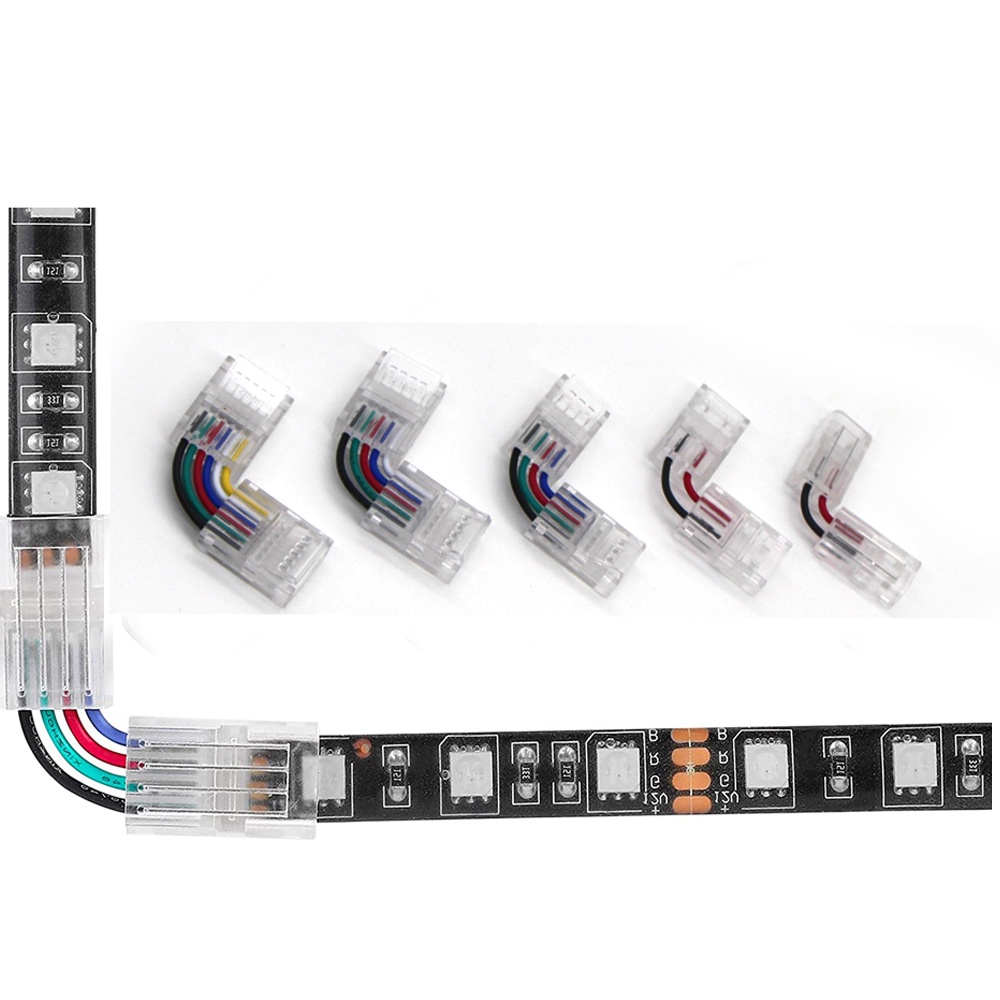 LED Strip Connector 2/3/4/5/6 Pin 8/10mm Right Angle Adjustable Corner ...