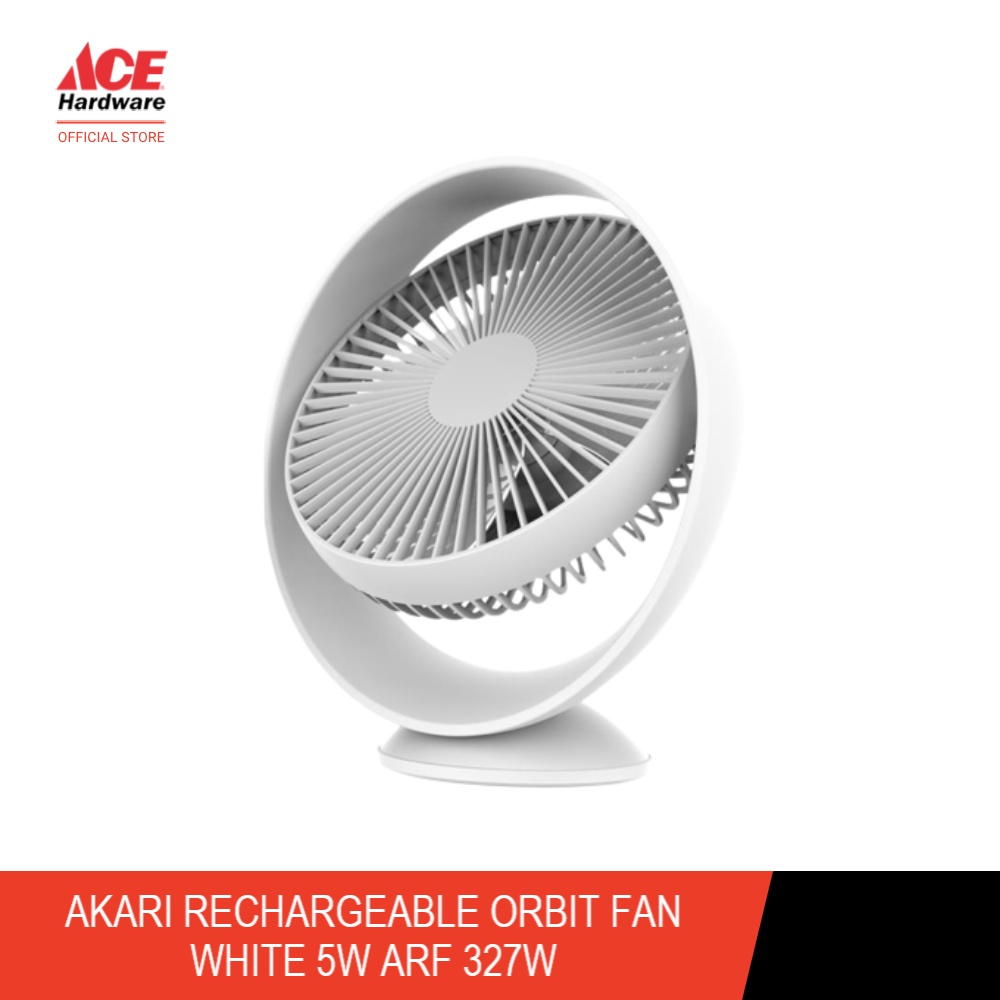 AKARI RECHARGEABLE ORBIT FAN WHITE 5W ARF 327W | Shopee Philippines