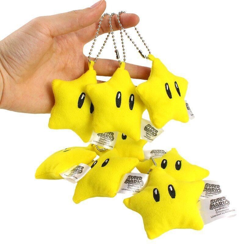 COD♕Super Mario Super Mario yellow star small pendant pentagram key ...