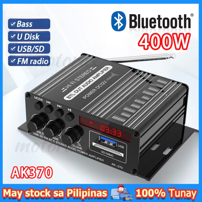 400w Mini Audio Amplifier AK370 Hifi Power Stereo Amplifier Bluetooth5 ...