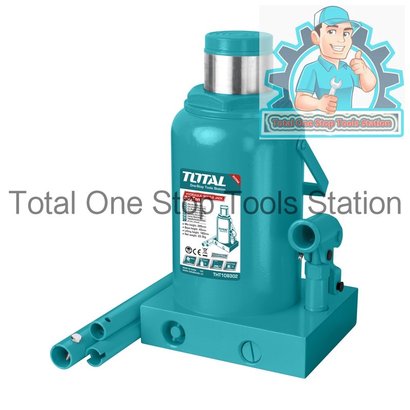 TOTAL Hydraulic bottle jack 30ton Premium Industrial TOOLS THT109302 ...