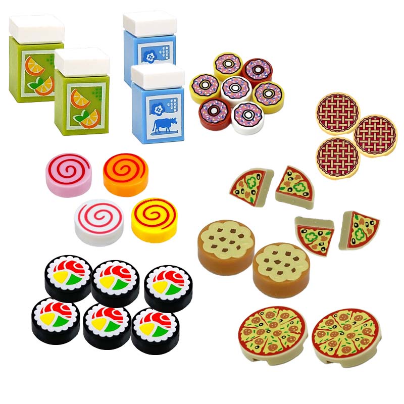 Print Tile Building Blocks Food Toys Kids Learning Education Pizza ...
